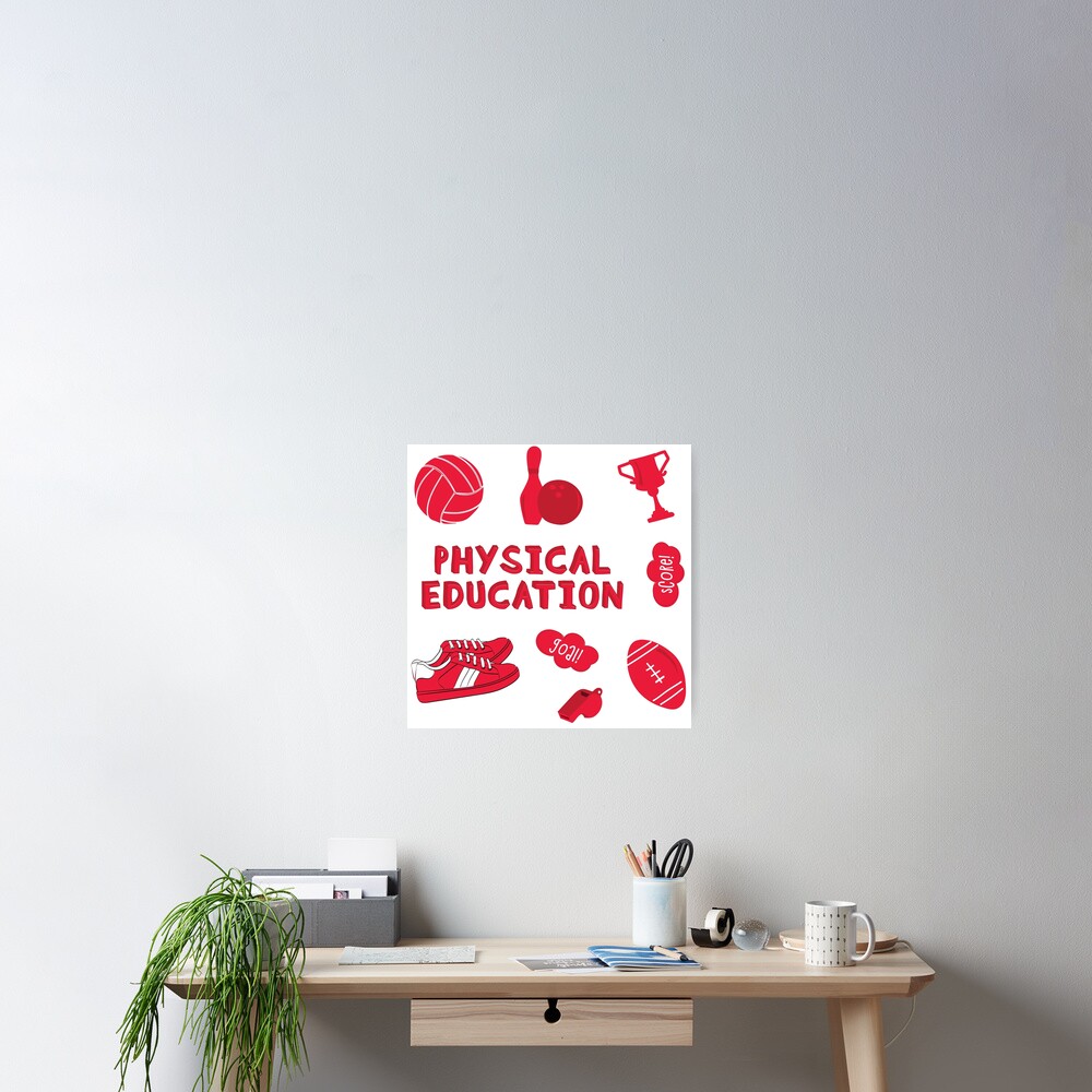 "Red Physical Education School Subject Sticker Pack" Poster for Sale by ...