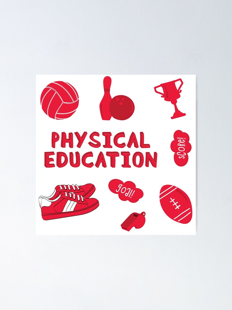 "Red Physical Education School Subject Sticker Pack" Poster for Sale by ...
