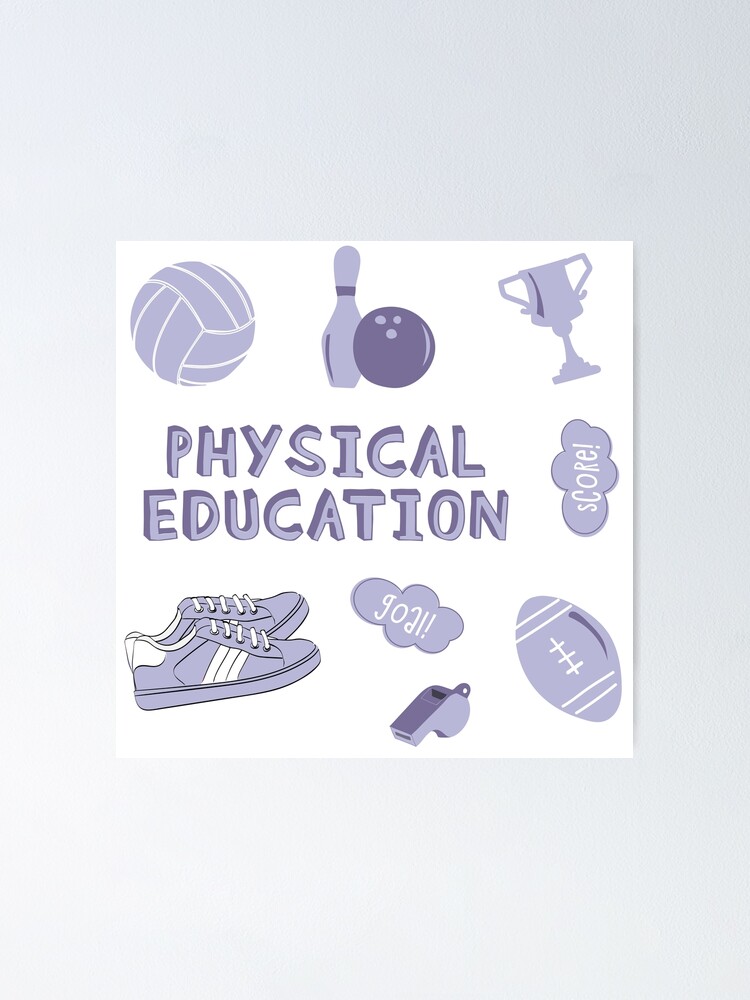 "Light Purple Physical Education School Subject Sticker Pack" Poster ...