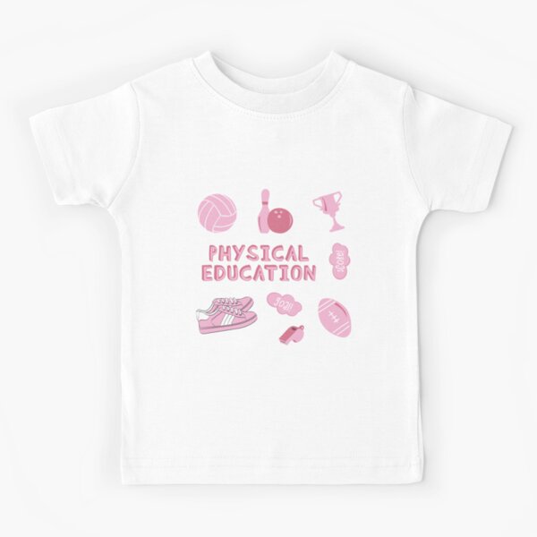 "Pink Physical Education School Subject Sticker Pack" Kids T-Shirt for ...