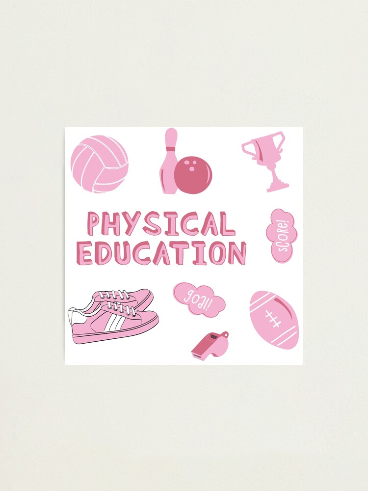 "Pink Physical Education School Subject Sticker Pack" Photographic ...