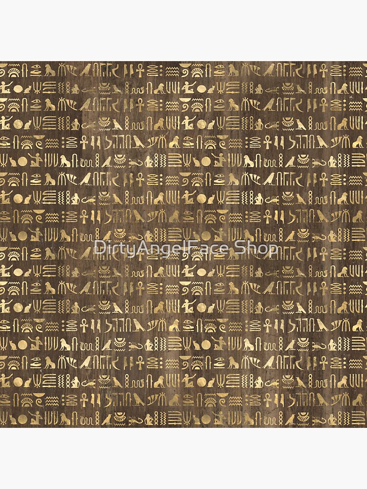 "Brown & Gold Ancient Egyptian Script " Sticker for Sale by Quote-Girl ...