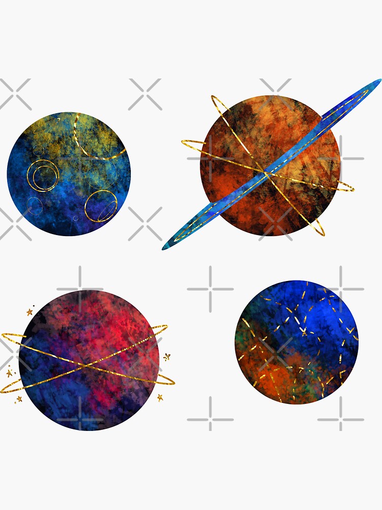 "planets" Sticker for Sale by ausketches | Redbubble