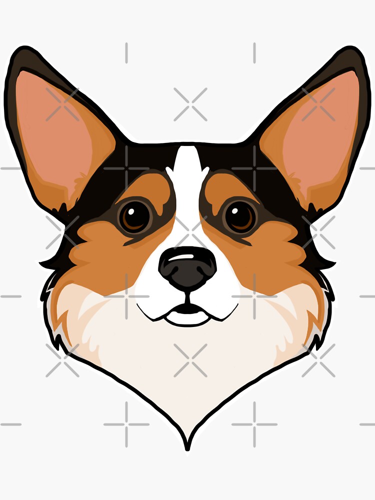 "Tri color Corgi" Sticker for Sale by ArtOfBianca | Redbubble
