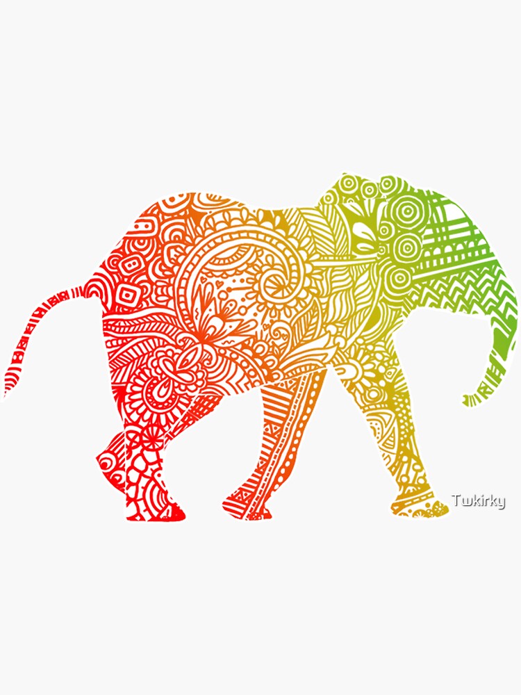 "Baby Zentangle Elephant" Sticker for Sale by Twkirky | Redbubble