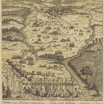 "Vintage Trojan War Battlefield Map (1716)" Poster for Sale by ...