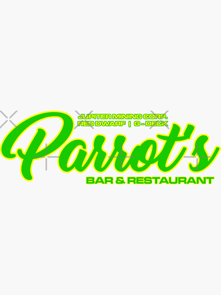 "Red Dwarf - Parrot's Bar" Sticker by Bloxworth | Redbubble