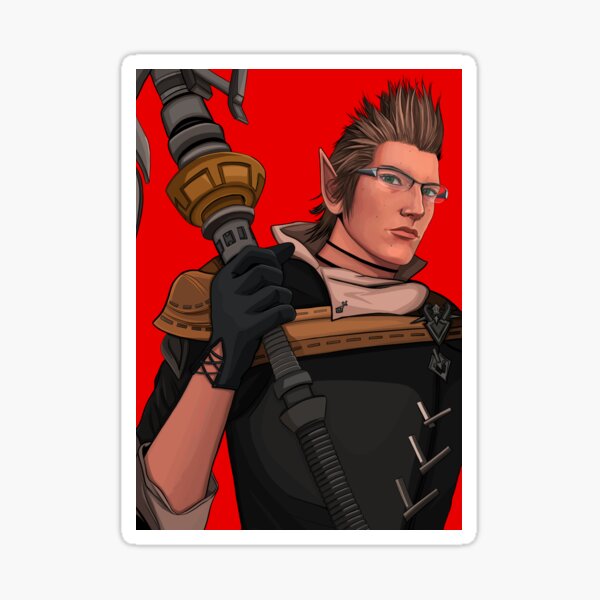 "Red - The Elezen" Sticker for Sale by he6o | Redbubble