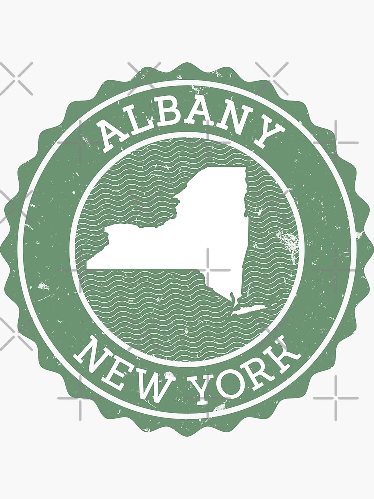 "Albany, New York (Stamp)" Sticker by stampusa | Redbubble