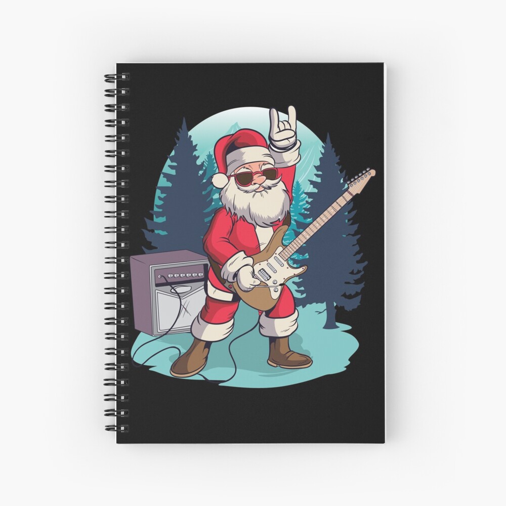 "Heavy Metal Santa With Guitar and Sunglasses Christmas T-Shirt ...