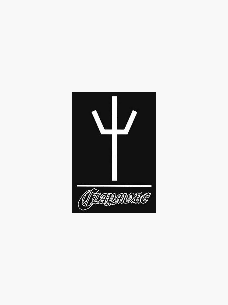 "Clare's Symbol White on Black With Claymore Logo" Sticker by ...
