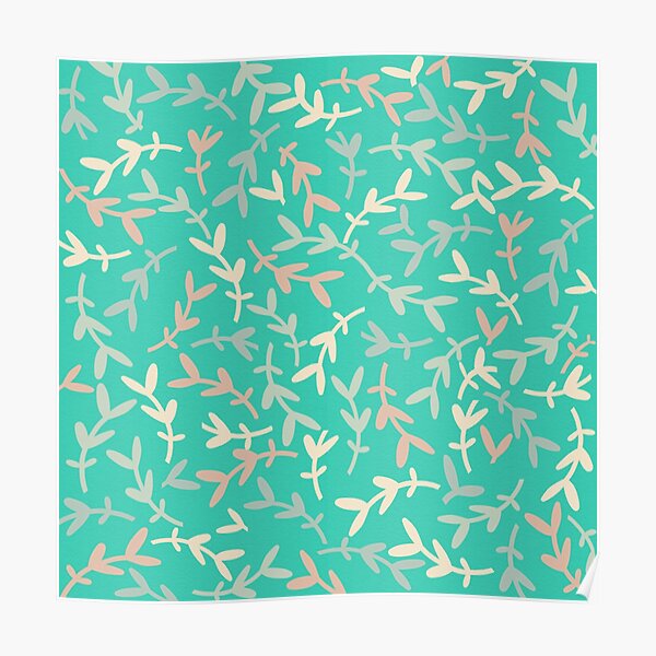 Póster «Turquesa verde azulado y rubor botánico con fondo de papel con ...