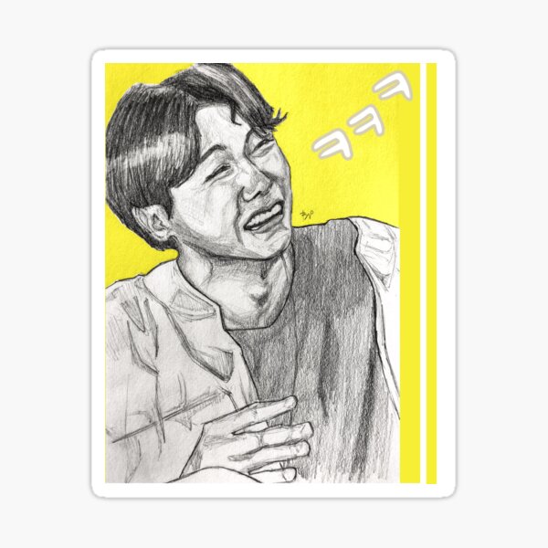 "hobi swears he didnt laugh" Sticker for Sale by kw3kkwek | Redbubble