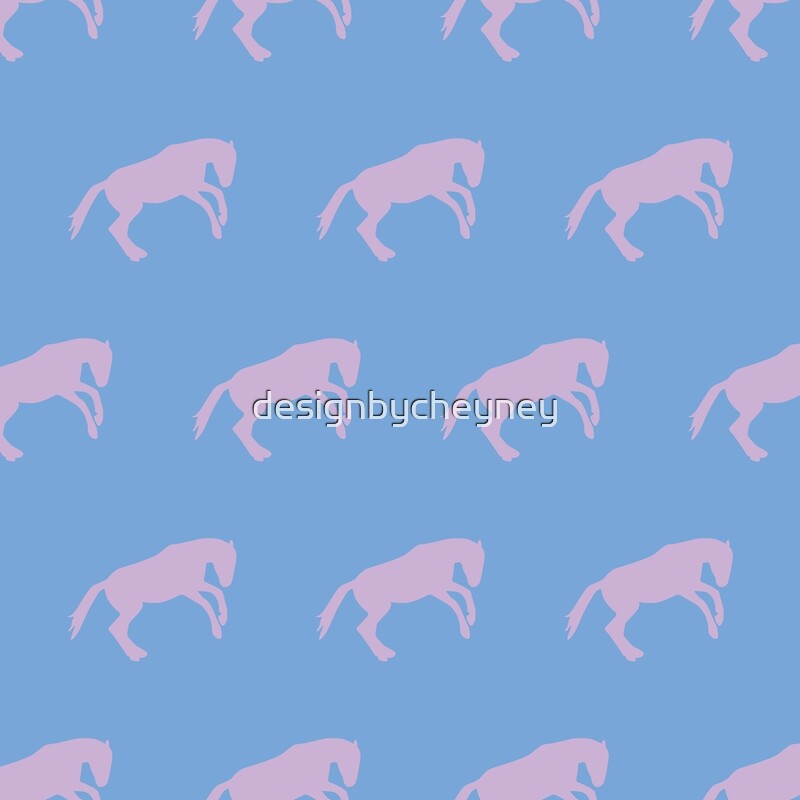"Lilac and Blue Rearing Horse Pattern - Designed by Design by Cheyney ...