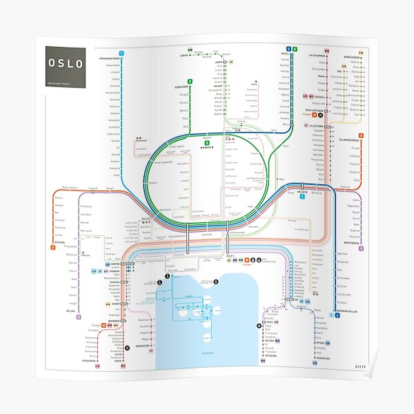 "Oslo Metro Map" Poster for Sale by jugcerovic | Redbubble