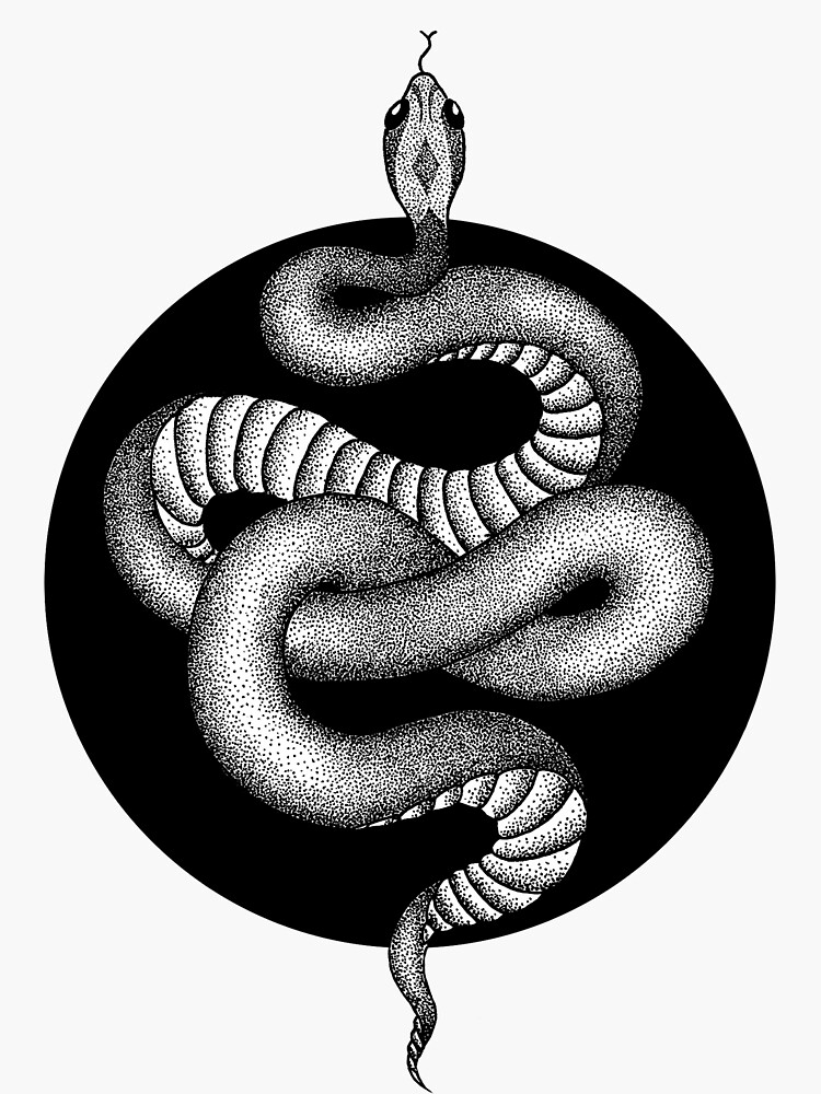 "Dotwork Snake" Sticker by taramargolis | Redbubble