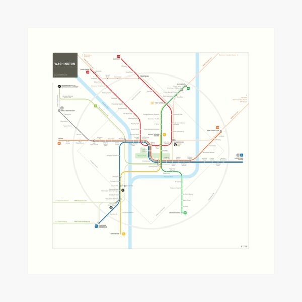 "Washington Metro Map" Art Print for Sale by jugcerovic | Redbubble