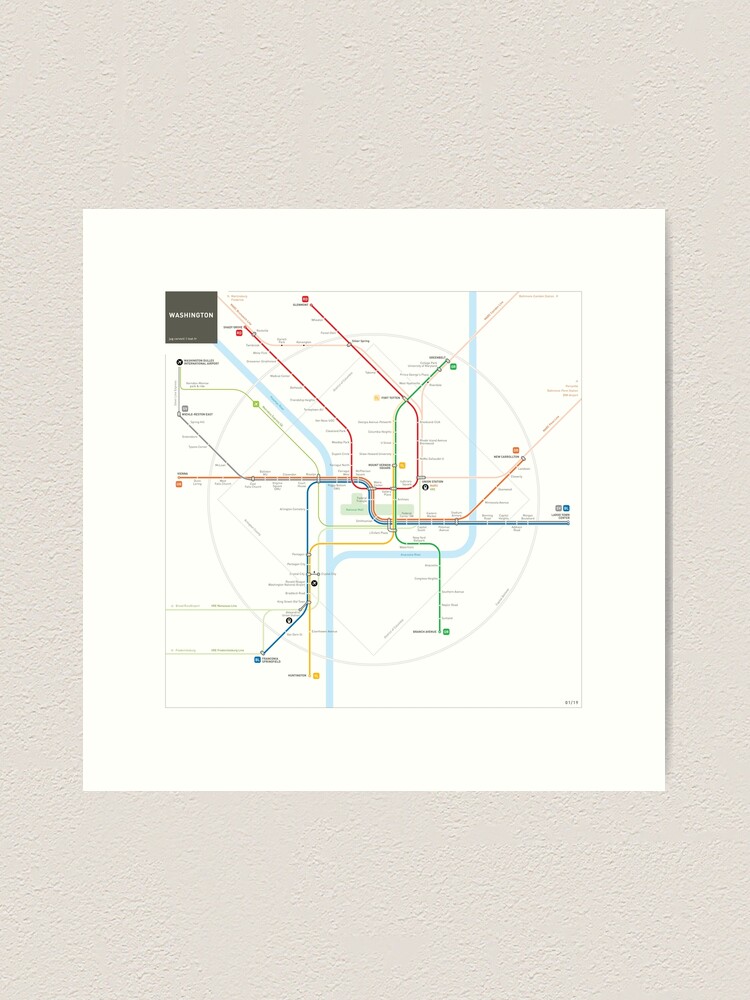 "Washington Metro Map" Art Print for Sale by Jug Cerovic | Redbubble