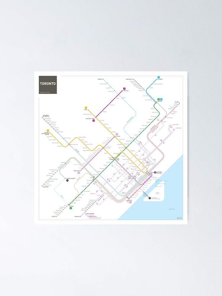 Póster «Mapa del metro de Toronto» de jugcerovic | Redbubble