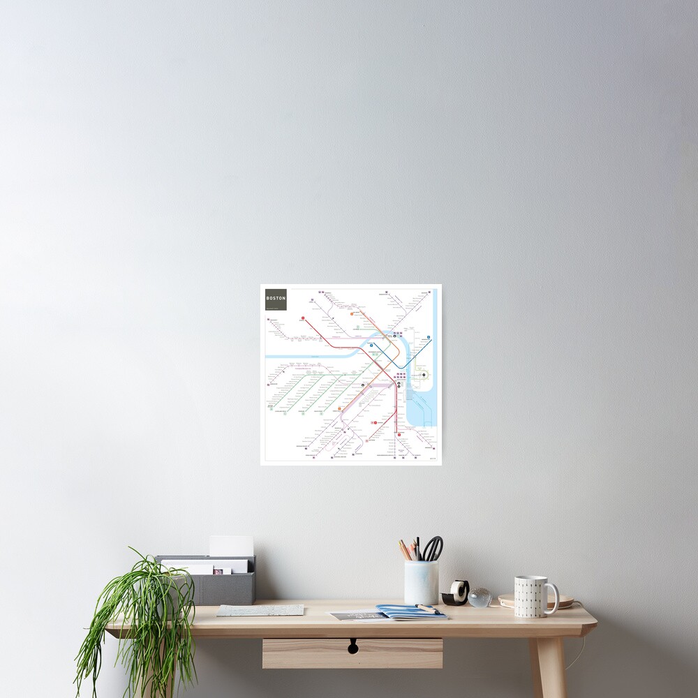 "Boston metro subway map" Poster for Sale by jugcerovic | Redbubble