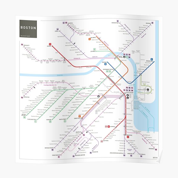 "Boston metro subway map" Poster for Sale by jugcerovic | Redbubble