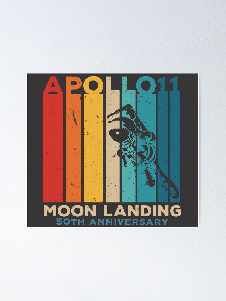 Vintage Apollo 11 Moon Landing 50th Anniversary Poster For Sale By