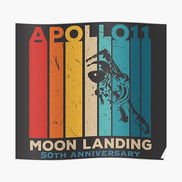 "Vintage Apollo 11 Moon Landing 50th Anniversary" Poster for Sale by ...