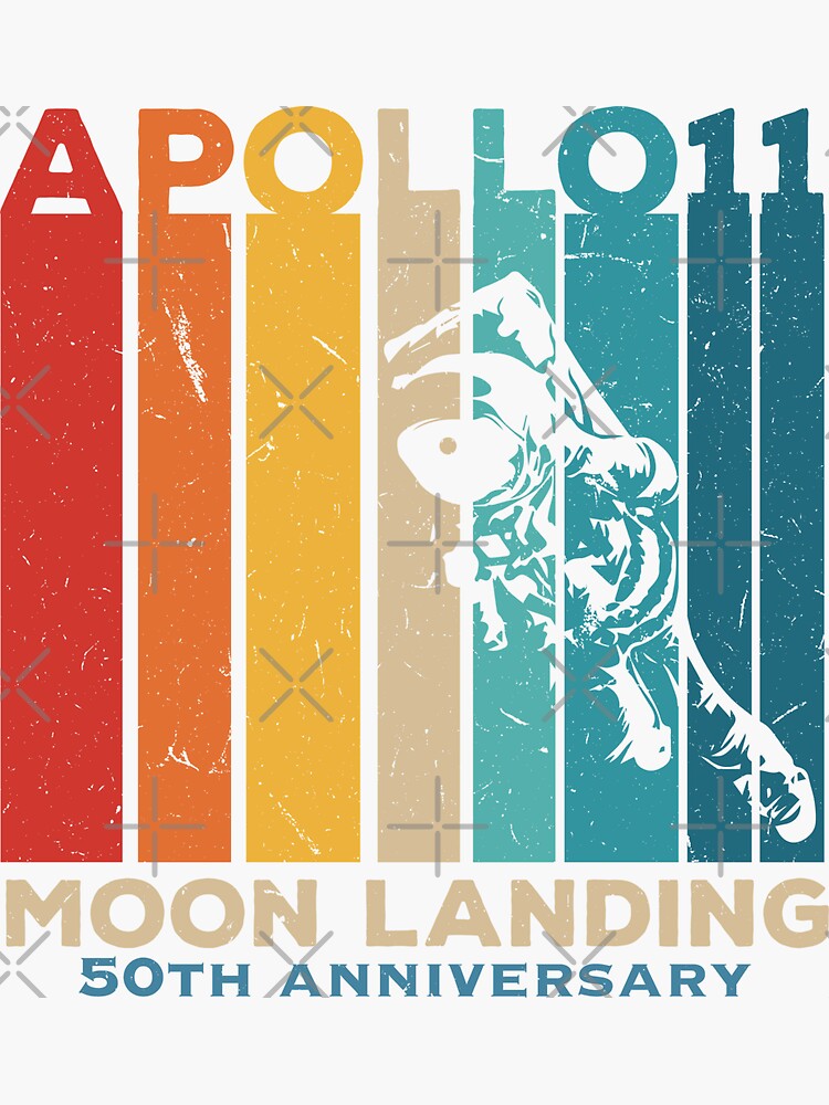 Vintage Apollo 11 Moon Landing 50th Anniversary Sticker By 33ink