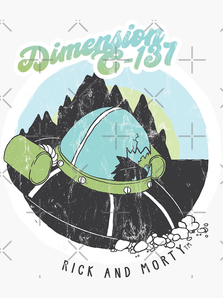 "Dimension C-137" Sticker for Sale by castl3t0ndesign | Redbubble
