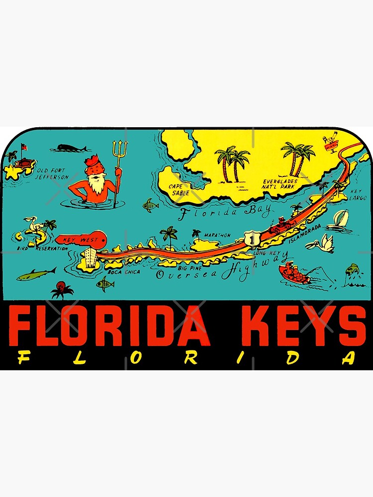 "Florida Keys Vintage Travel Decal" Postcard for Sale by hilda74 ...