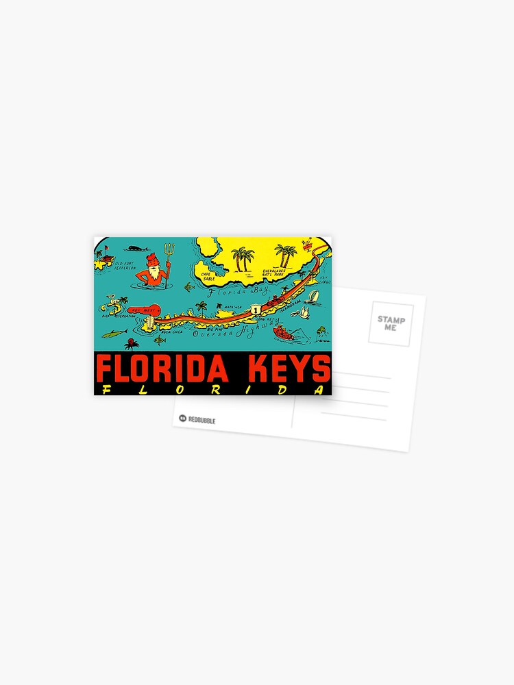 "Florida Keys Vintage Travel Decal" Postcard for Sale by hilda74 ...
