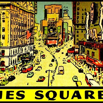 "Times Square New York Vintage Travel Decal" Sticker for Sale by ...