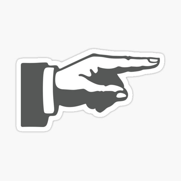 "Pointing hand" Sticker for Sale by schroedl | Redbubble