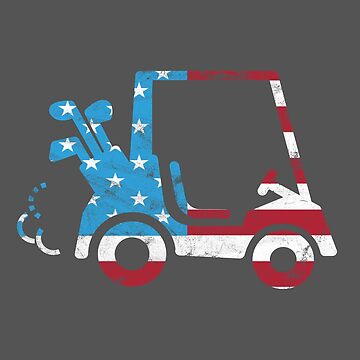 "Golf Cart American Flag - Patriotic Golfer graphic" Art Board Print ...