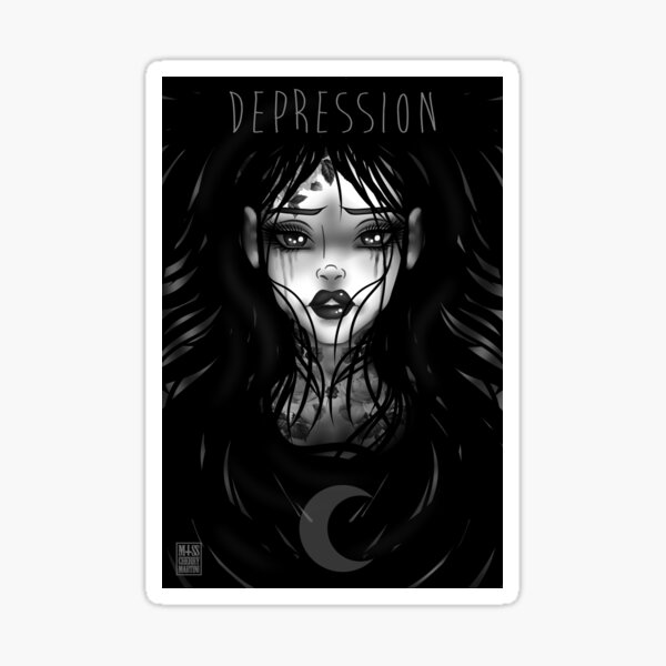 "Depression " Sticker for Sale by CherryMartini | Redbubble