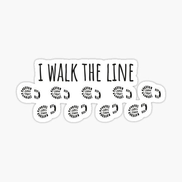 "I WALK THE LINE" Sticker for Sale by RodeoJukebox | Redbubble
