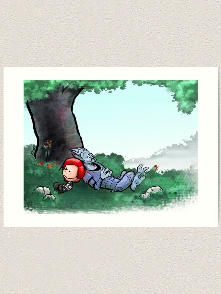 "Shepard and Garrus - Calvin and Hobbes Style" Art Print for Sale by ...