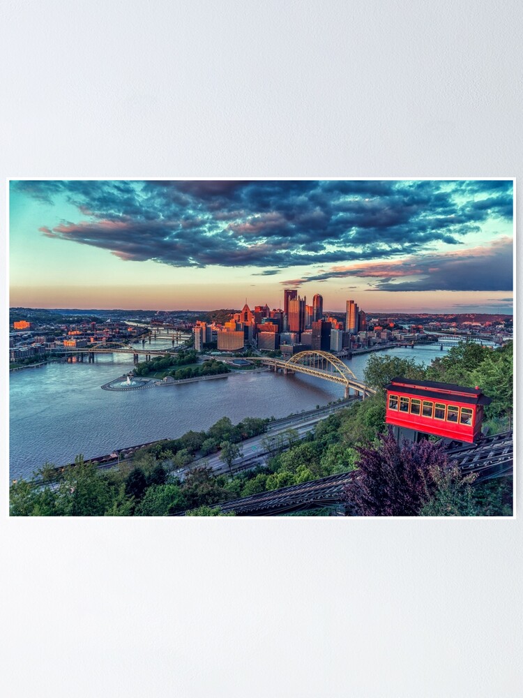 Póster for Sale con la obra «Pittsburgh Skyline- Duquesne Incline ...