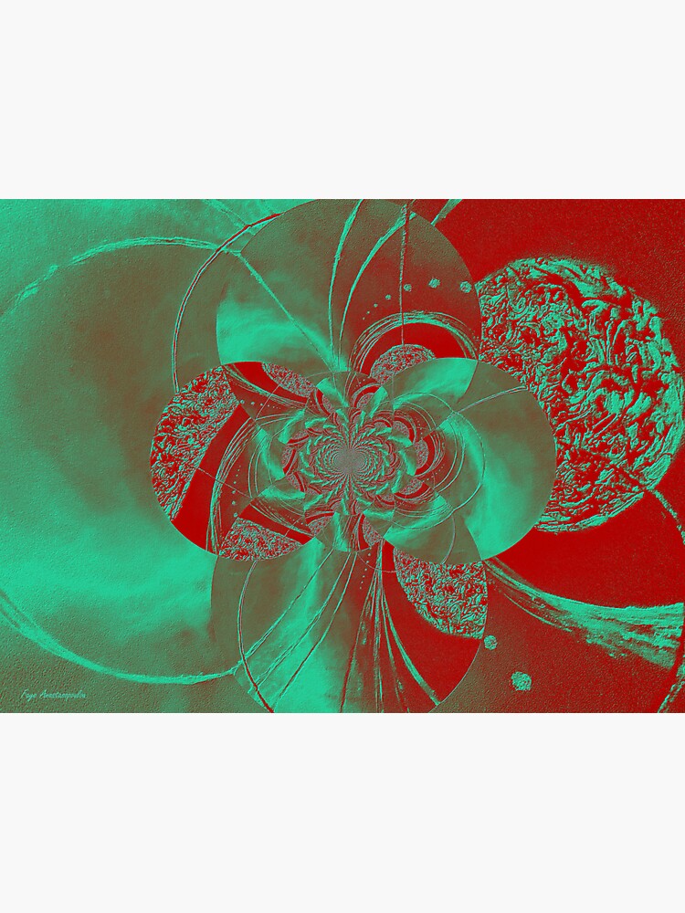 "Emerald And Red Circular Patterns" Sticker by anastasopoulou | Redbubble