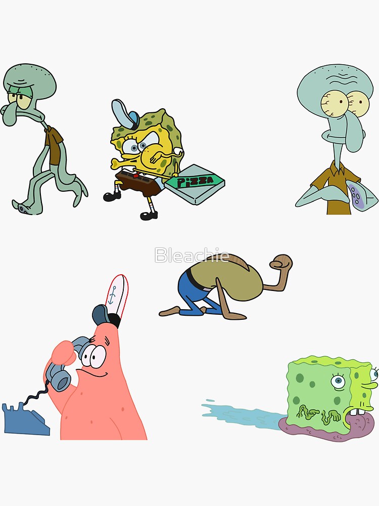 "Sponge Bob Sticker Pack 1 " Sticker for Sale by Bleachie | Redbubble