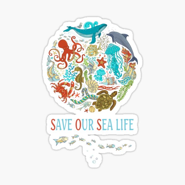 "Save Our Sea Life" Sticker for Sale by Amanda-Lakey | Redbubble