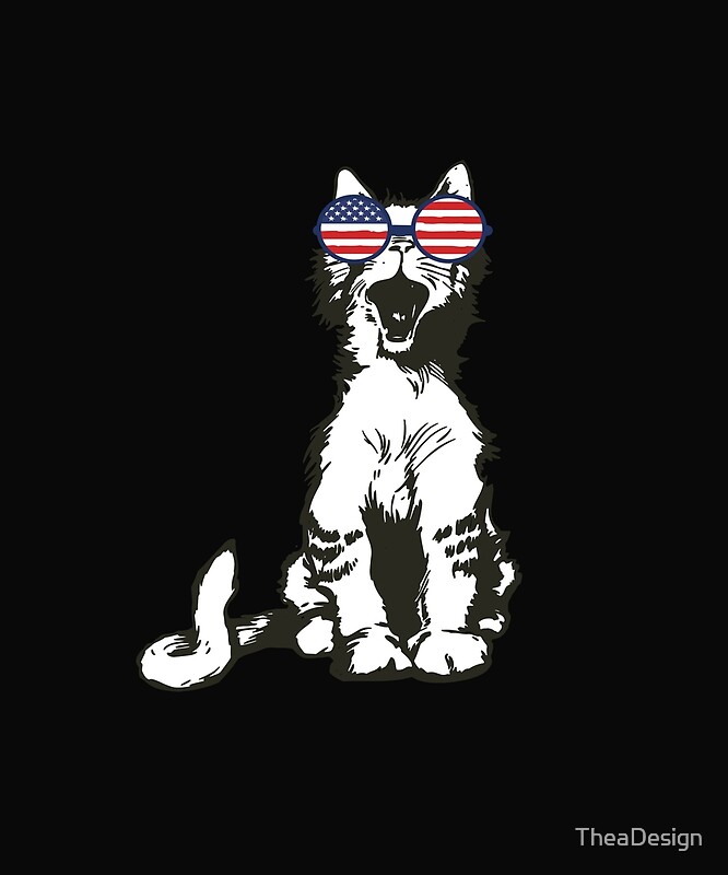 "Patriotic Cat" by TheaDesign | Redbubble