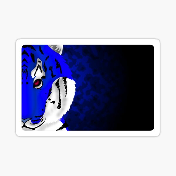 "Tiger (Blue)" Sticker for Sale by UnsupervisedC | Redbubble