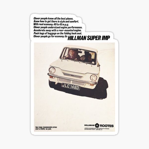 "HILLMAN IMP" Sticker for Sale by ThrowbackMotors | Redbubble