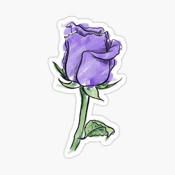 "Purple Rose" Sticker for Sale by AndreaKimbleArt | Redbubble