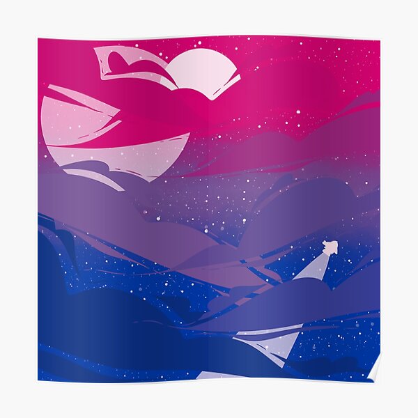 Póster «Nubes de orgullo bi» de screaming-pine | Redbubble