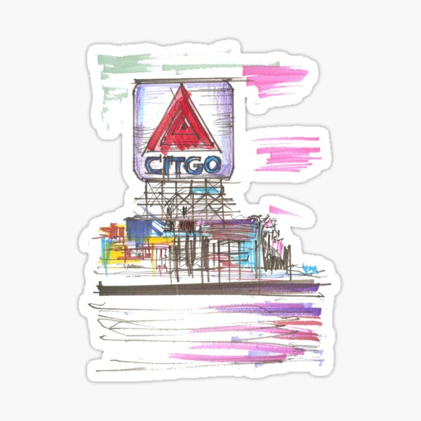 "Boston Citgo Watercolor" Sticker by marblequeen | Redbubble