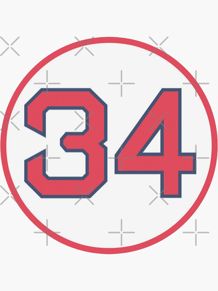 "David Ortiz Retired Number 34 Sticker" Sticker for Sale by marblequeen ...