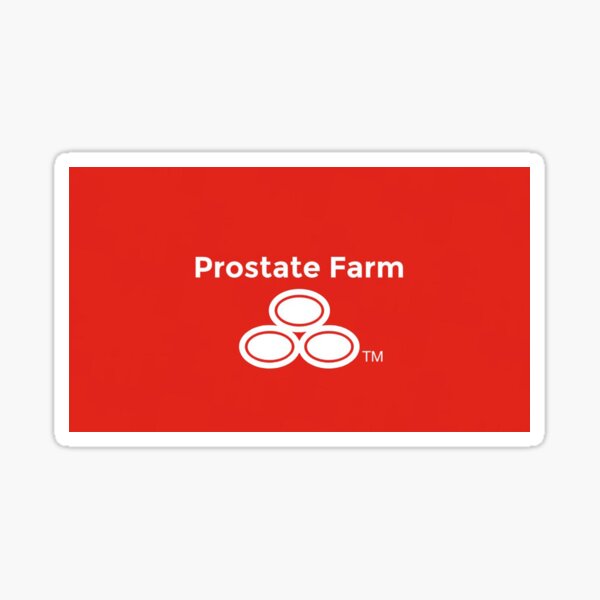 "Prostate State Farm Funny Meme Parody Logo" Sticker for Sale by ...