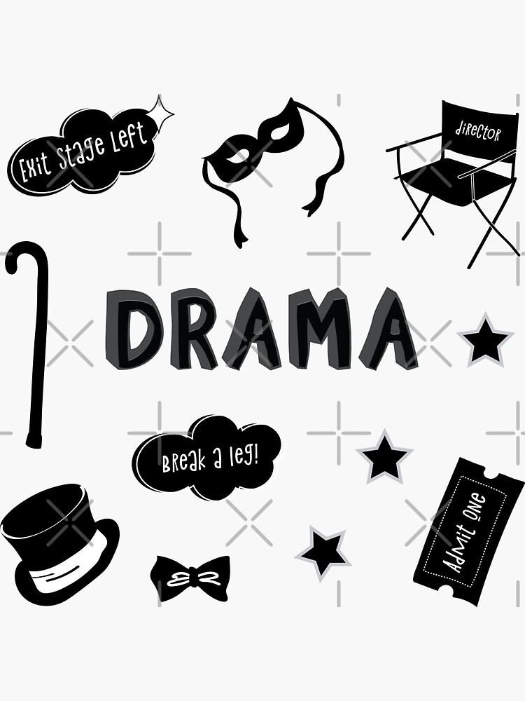 "Black Drama School Subject Sticker Pack" Sticker for Sale by The-Goods ...